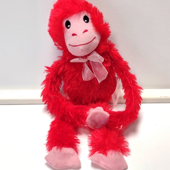 Greenbrier | Toys | Red Fuzzy Friend Hanging Monkey 8 In Collectible ...